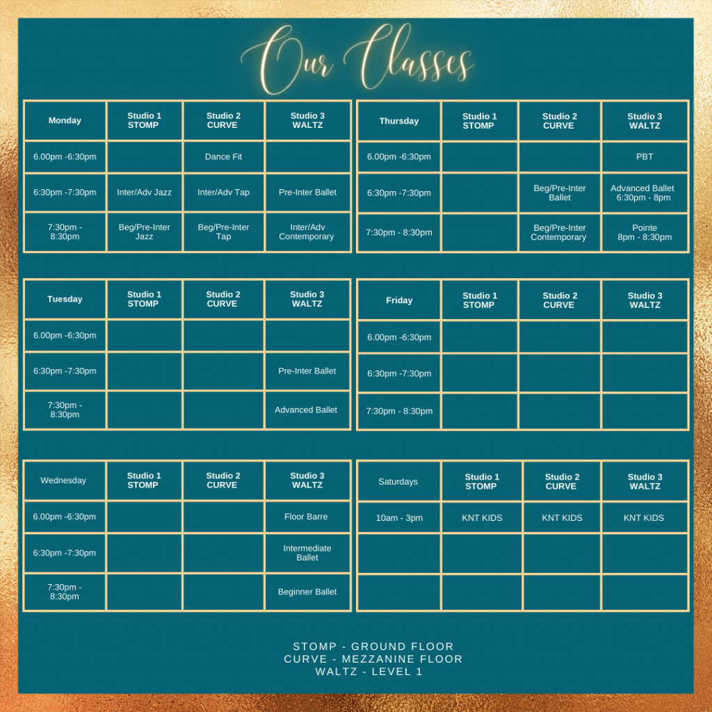 Timetable - KNT Dance Classes